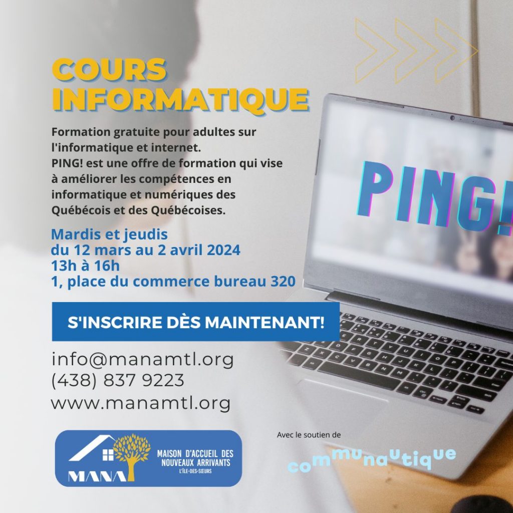 Cours d’introduction à l’informatique et à l’Internet – MANA | Maison d’accueil
